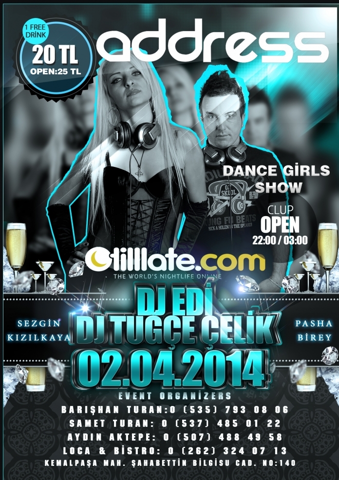 Djane Tuğçe Çelik & Dj Edi / Club Address - Bilet Al Djane Tuğçe Çelik & Dj Edi / Club Address - Bilet Al